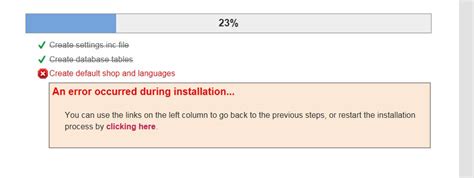 Store Installation Stuck At Creating Default Shop And Languages