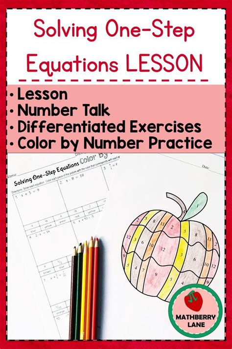 Solving Equations Lesson With Number Talk And Color By Number Worksheet Activity Solving