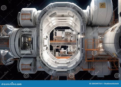 Modular Space Habitat With Docking Ports Stock Illustration Illustration Of Modular
