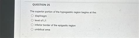 Solved QUESTION The Superior Portion Of The Hypogastric Chegg Com