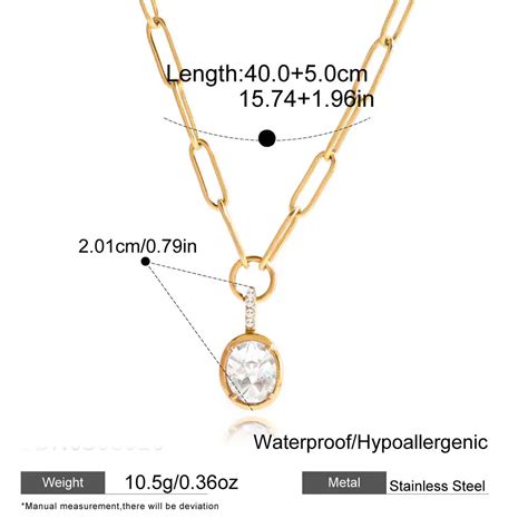 Elegant 18k Gold Plated Stainless Steel Cz Chain