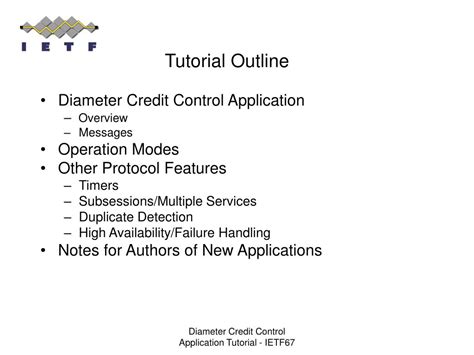 Ppt Ietf67 Diameter Tutorial Diameter Credit Control Application Tolga Asveren Ulticom Inc
