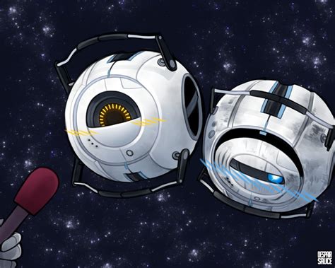 Wheatley And Space Core Portal And 1 More Drawn By Despairsauce
