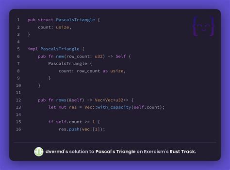 dvermd s solution for pascal s triangle in rust on exercism