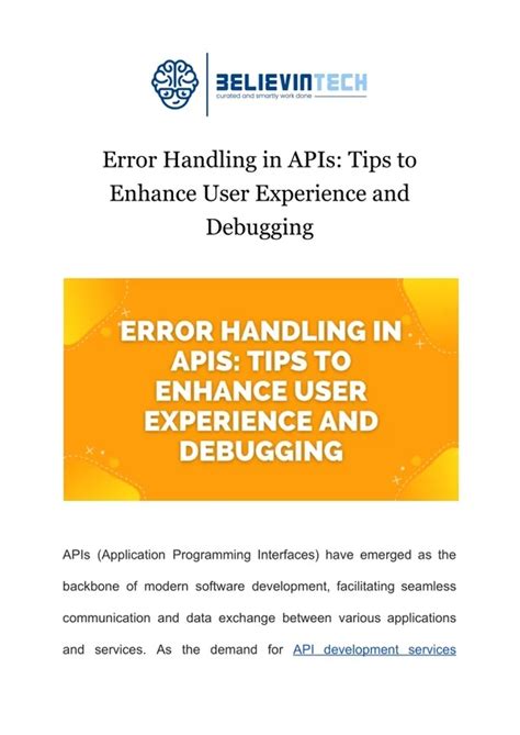 Ppt Error Handling In Apis Tips To Enhance User Experience And Debugging Powerpoint