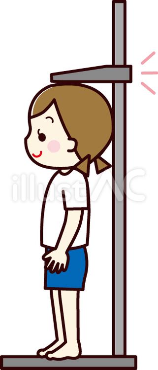 身体測定で身長を測る子ども（女の子）イラスト No 2332603｜無料イラスト・フリー素材なら「イラストac」