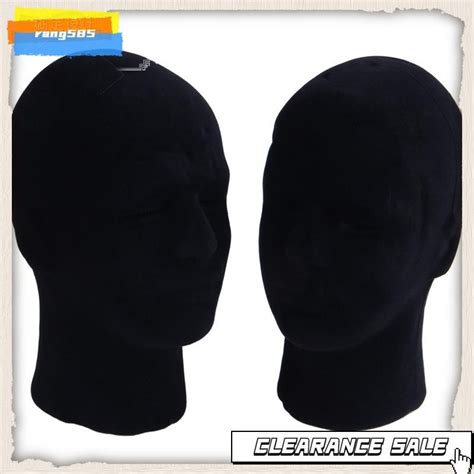 Polystyrene Black Foam Men Model Mannequin Head Dummy Stand Shop Display Hat 2 X Black Rang585