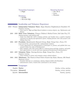 Curriculum Vitae Mark Ebbert Modern PDF