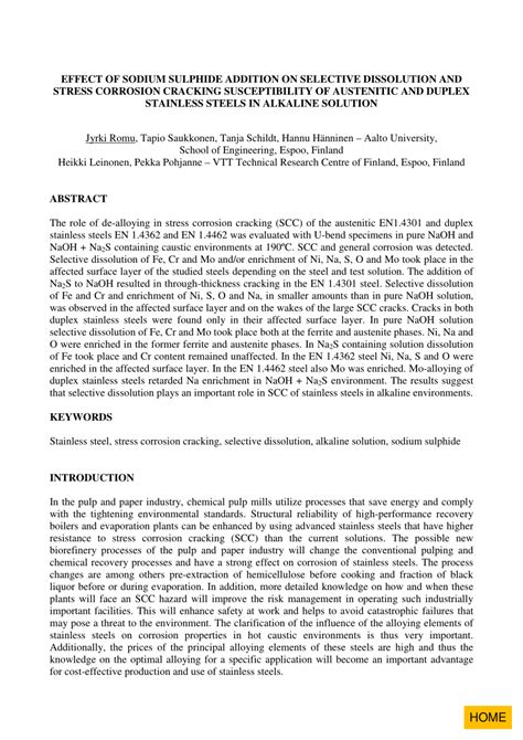 Pdf Effect Of Sodium Sulphide Addition On Selective Dissolution And Stress Corrosion Cracking