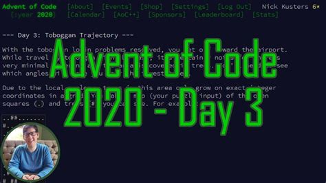Advent Of Code 2020 Day 3 In C Youtube