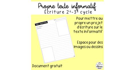 Propre Texte Informatif