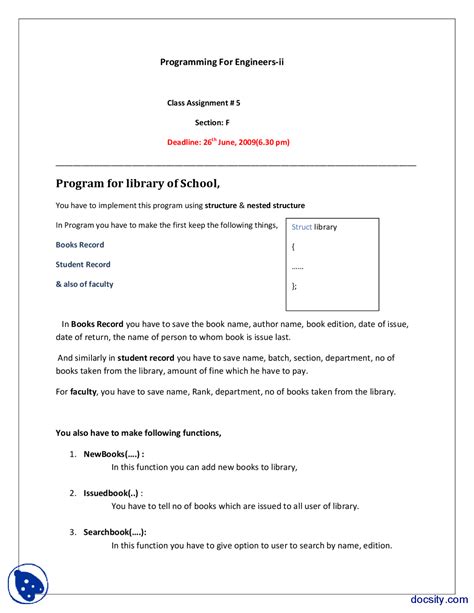Using Structures And Nested Structures Advanced Course On Programming Assignment Docsity