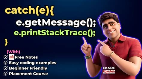🔥 Java Catch And Multi Catch Block Egetprintmessage 2024 Placements Youtube