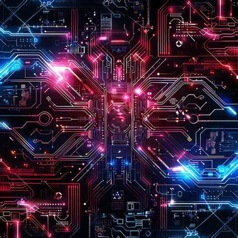 Abstract Technology Background With Circuit Board Vector Illustration Premium Ai Generated Image