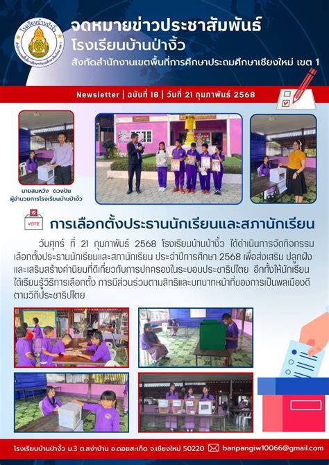 📣📢การเลือกตั้งประ โรงเรียนบ้านป่างิ้ว อ ดอยสะเก็ด สพป ชม1 Facebook