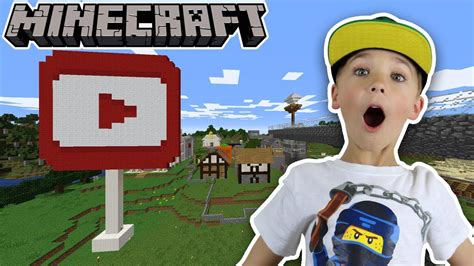BUILDING A YOUTUBE PLAY BUTTON In MINECRAFT SURVIVAL MODE YouTube
