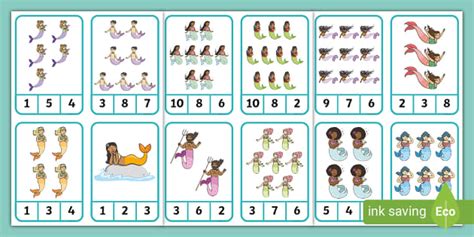 👉 Mermaid Peg Counting To 10 Teacher Made Twinkl