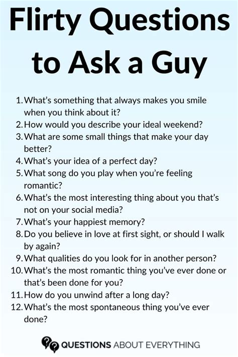 Flirty Questions To Ask A Guy Artofit