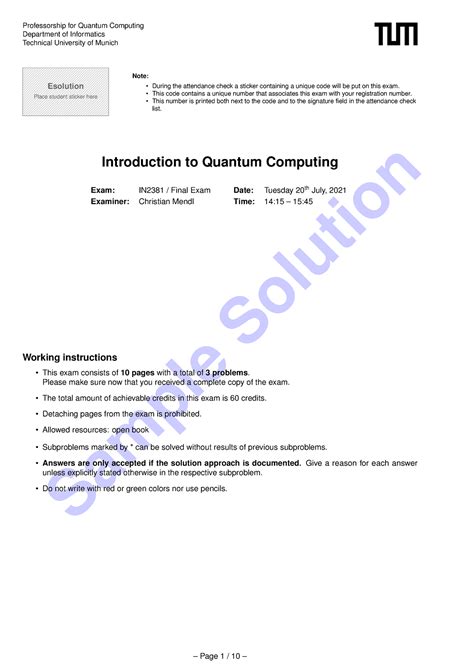 exam solution ss21 exam solution sample solution professorship for