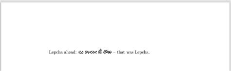 Xetex I Get Tofu Instead Of Lepcha Tibeto Burmese Script Tex