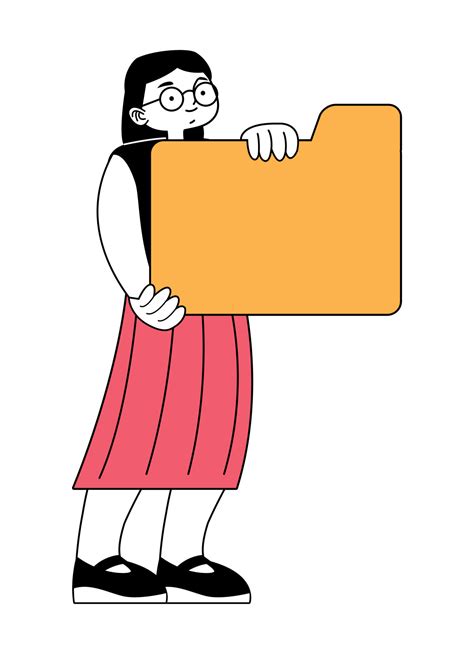 Woman With Folder Documents Vector Art At Vecteezy