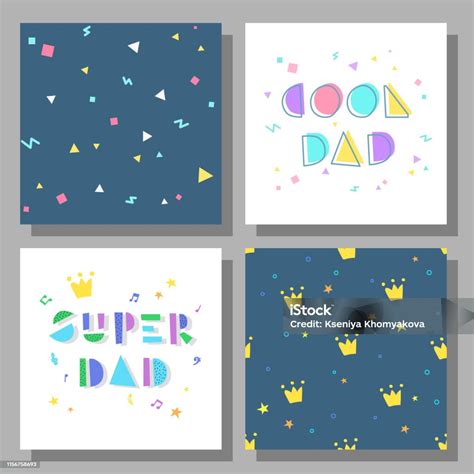 아버지의 날에 대한 엽서와 배경의 컬렉션입니다 멋진 아빠 슈퍼 아빠 인쇄는 엽서 스타일에 해당 합니다 개념에 대한 스톡 벡터 아트 및 기타 이미지 Istock