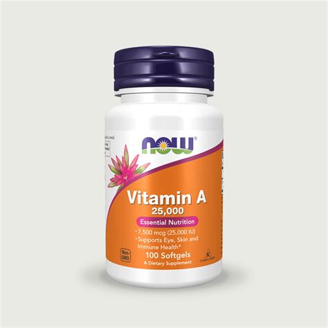Vitamin A 25,000 IU - 100 Softgels by NOW | Herbs of Mexico