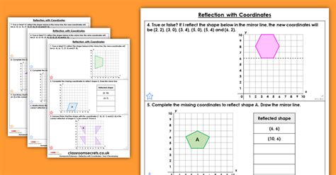 Reflection With Coordinates Homework Extension Year 5 Position And