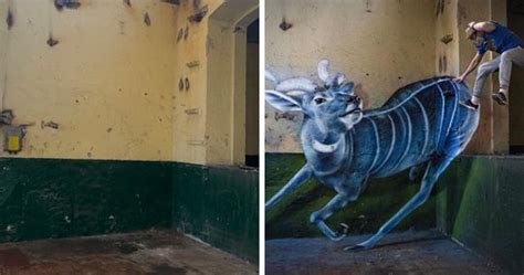 რეალისტური გრაფიტები ფრანგი მხატვრის 15 წარმოუდგენელი ნახატი