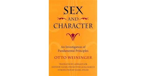 Sex And Character An Investigation Of Fundamental Principles By Otto Weininger