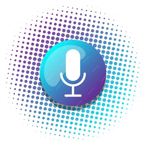 음성 인식 Ai 개인 비서 현대 기술 시각적 개념 디지털 음파 오디오의 마이크 버튼 아이콘 프리미엄 벡터