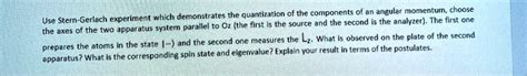Solved Use Stern Gerlach Experiment Which Demonstrates The
