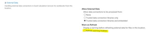 sharepoint error external data refresh failed we are unable to refresh