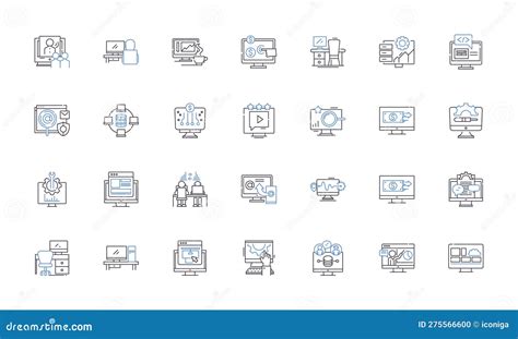 Mobile Computing Line Icons Collection Mobility Connectivity Accessibility Portability