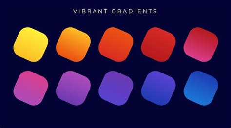 활기찬 다채로운 그라데이션 세트 프리미엄 벡터