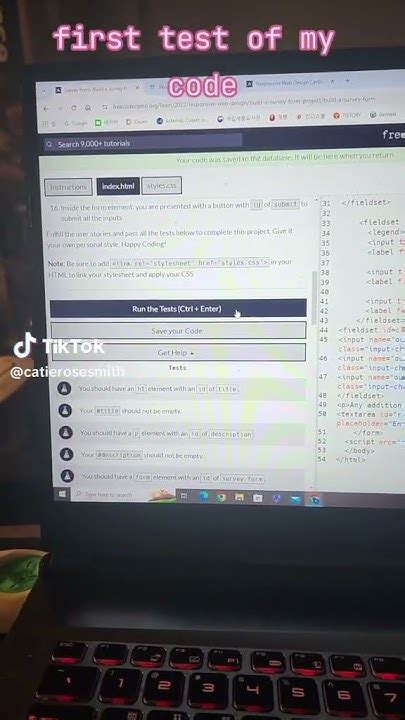 testing code coding freecodecamp html css website webdevelopment