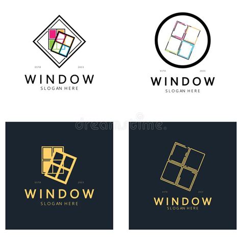 Simple Window Logo Design For Interior Construction Architecture