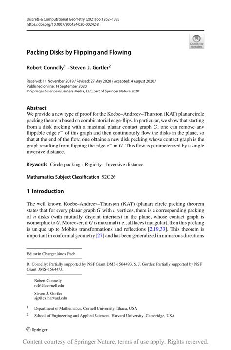 packing disks by flipping and flowing request pdf