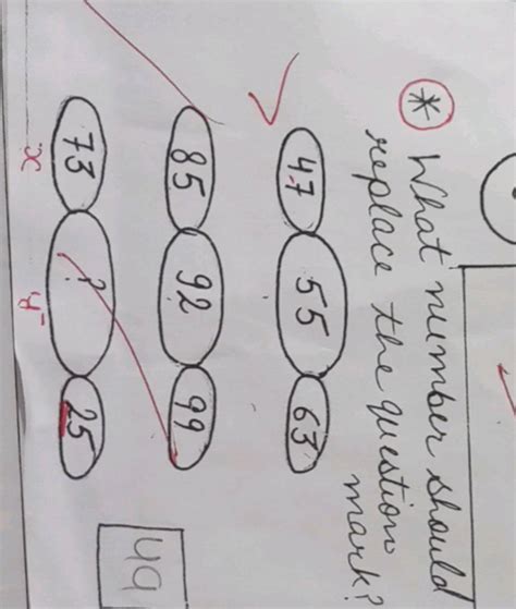 what number should replace the question mark 49 filo