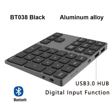 Dropship Aluminum Alloy Bluetooth Wireless Numeric Keypad With Usb Hub