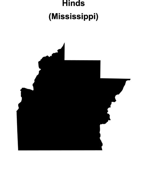 Hinds County Mississippi Blank Outline Map 46720827 Vector Art At Vecteezy