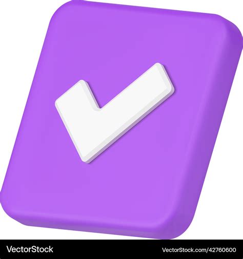 Violet Done Checkbox Diagonal Placed Check Mark Vector Image