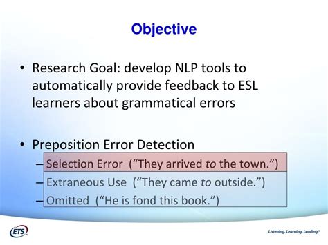 Ppt Automated Identification Of Preposition Errors Powerpoint