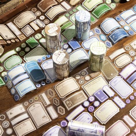 빈티지 라벨 재료 스티커 팩 Diy 스크랩북 정크 저널 플래너 콜라주 장식 번호 편지 태그 공예 스티커 Aliexpress