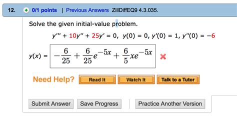 Solved Solve The Given Initial Value Problem Y Chegg
