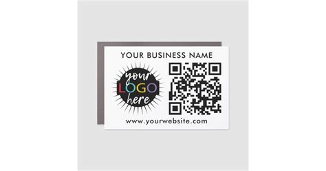 Your Company Logo And Qr Code Business Promotional Car Magnet Zazzle