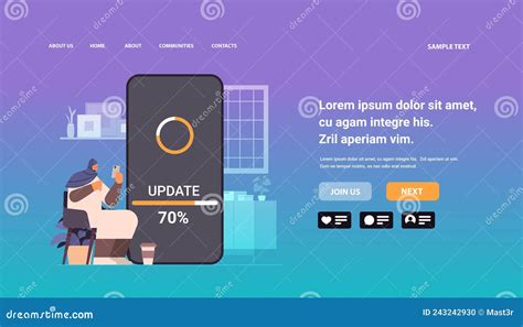 Woman Updating Operating System Update Process Install New Software On