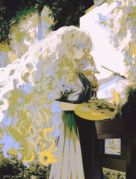 John Kafka Original Looking Away Highres Girl Apron Black Apron Blonde Hair Breasts