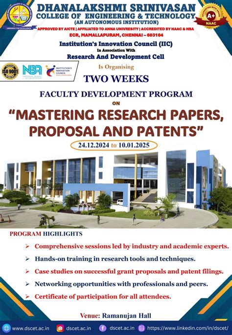 Dhanalakshmi Srinivasan College Of Engineering And Technology Autonomous On Linkedin