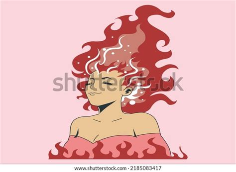 One Beautiful Girl Red Hair Vector Stock Vector Royalty Free